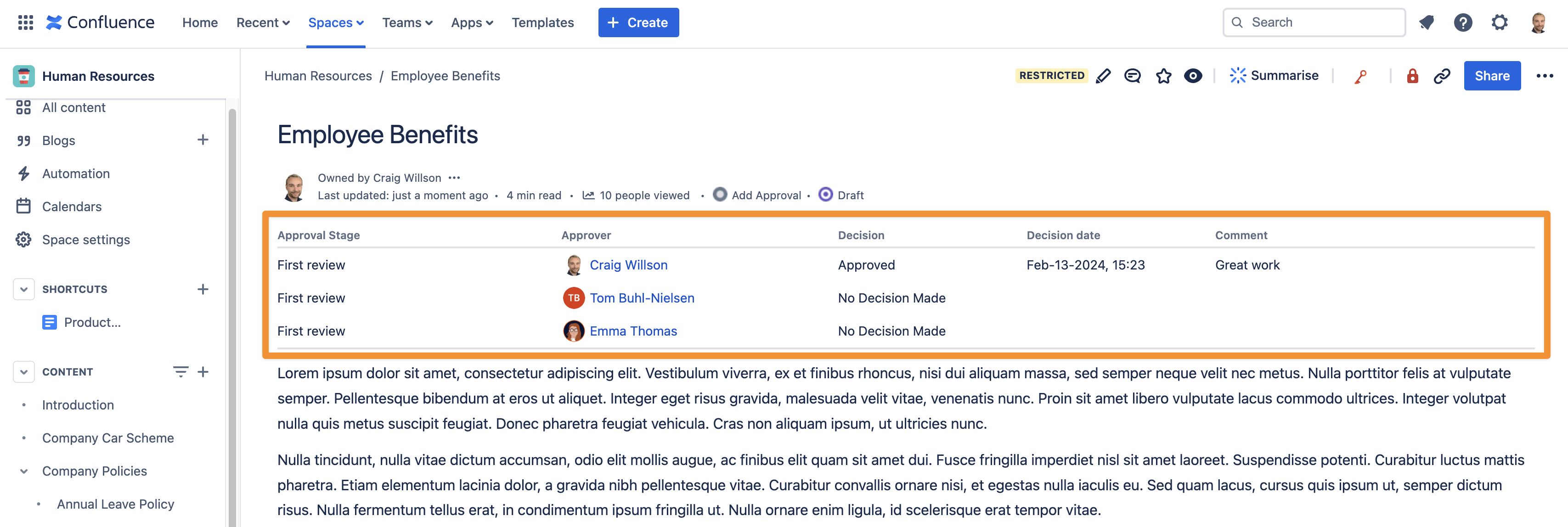 Workflows Approvers Metadata Macro